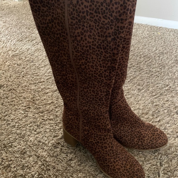 Target | Shoes | Cheetah Print Knee High Boots | Poshmark